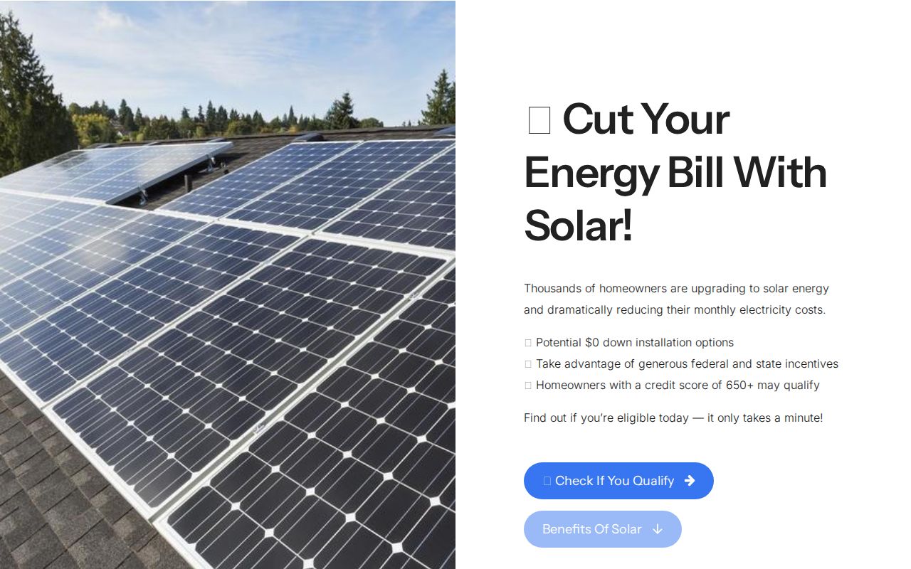 Check If You Qualify for $0 Down Solar | Solar Quote Connect
